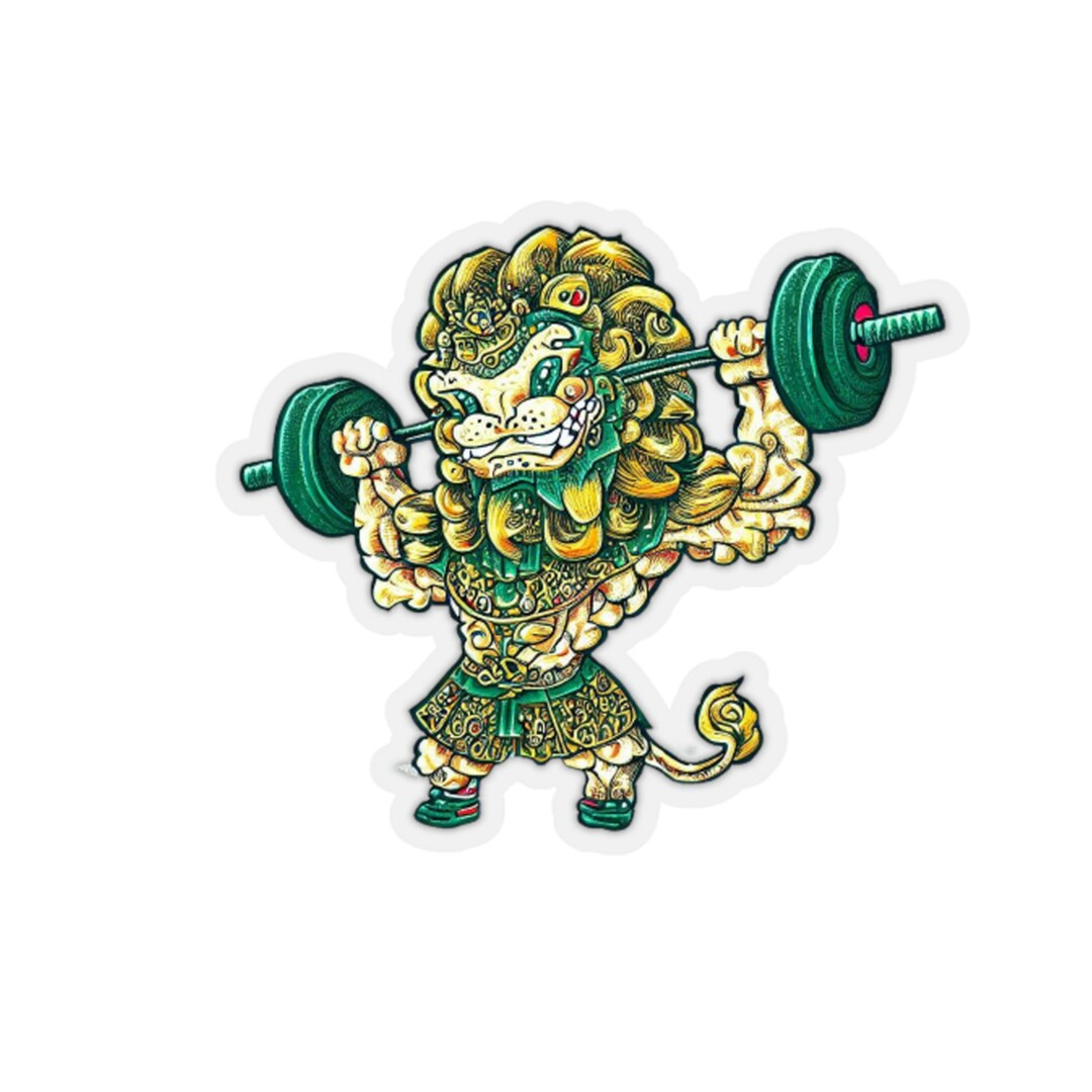 Buff Golden & Green Lion Sticker - Etsy