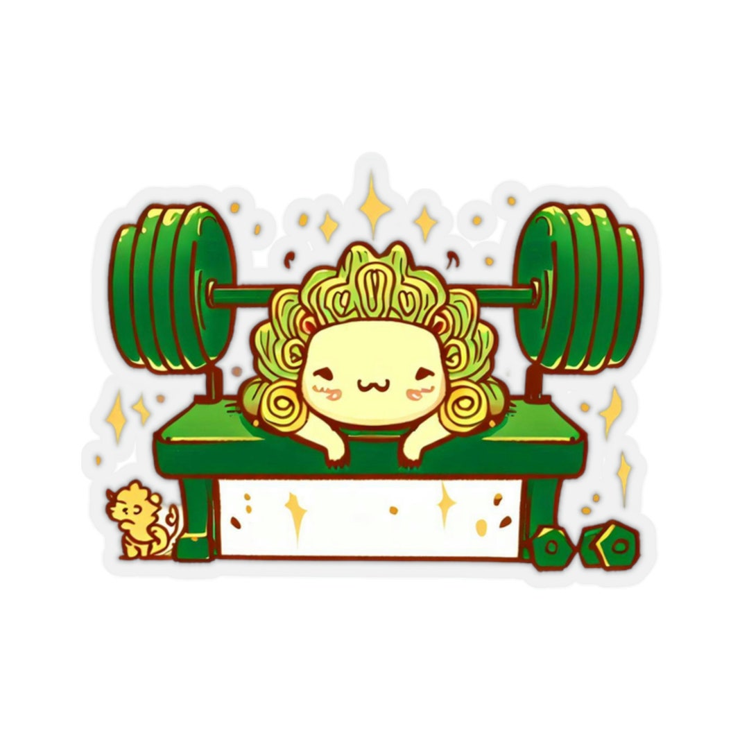 Cute Golden & Green Lion Buff Sticker - Etsy
