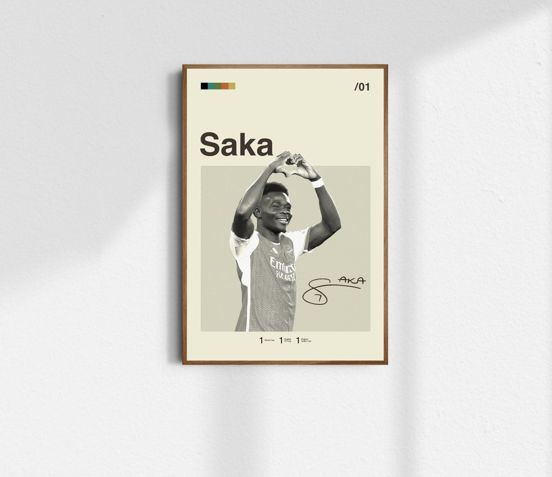 Bukayo Saka Poster England Soccer Arsenal FC Soccer Gifts - Etsy