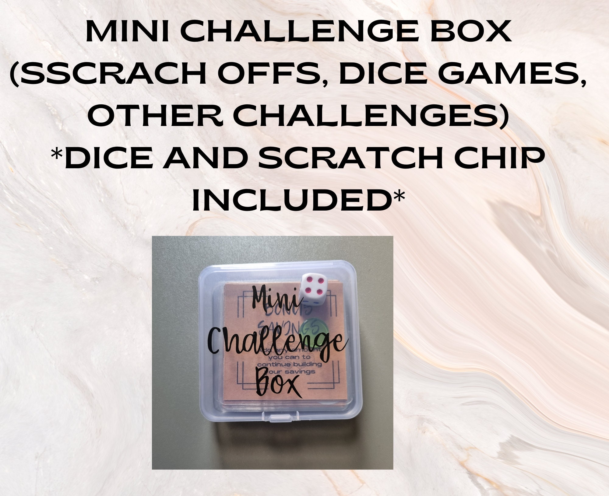 Mini Challenge Box Savings Challenges Scratch Offs Dice Games Budget ...