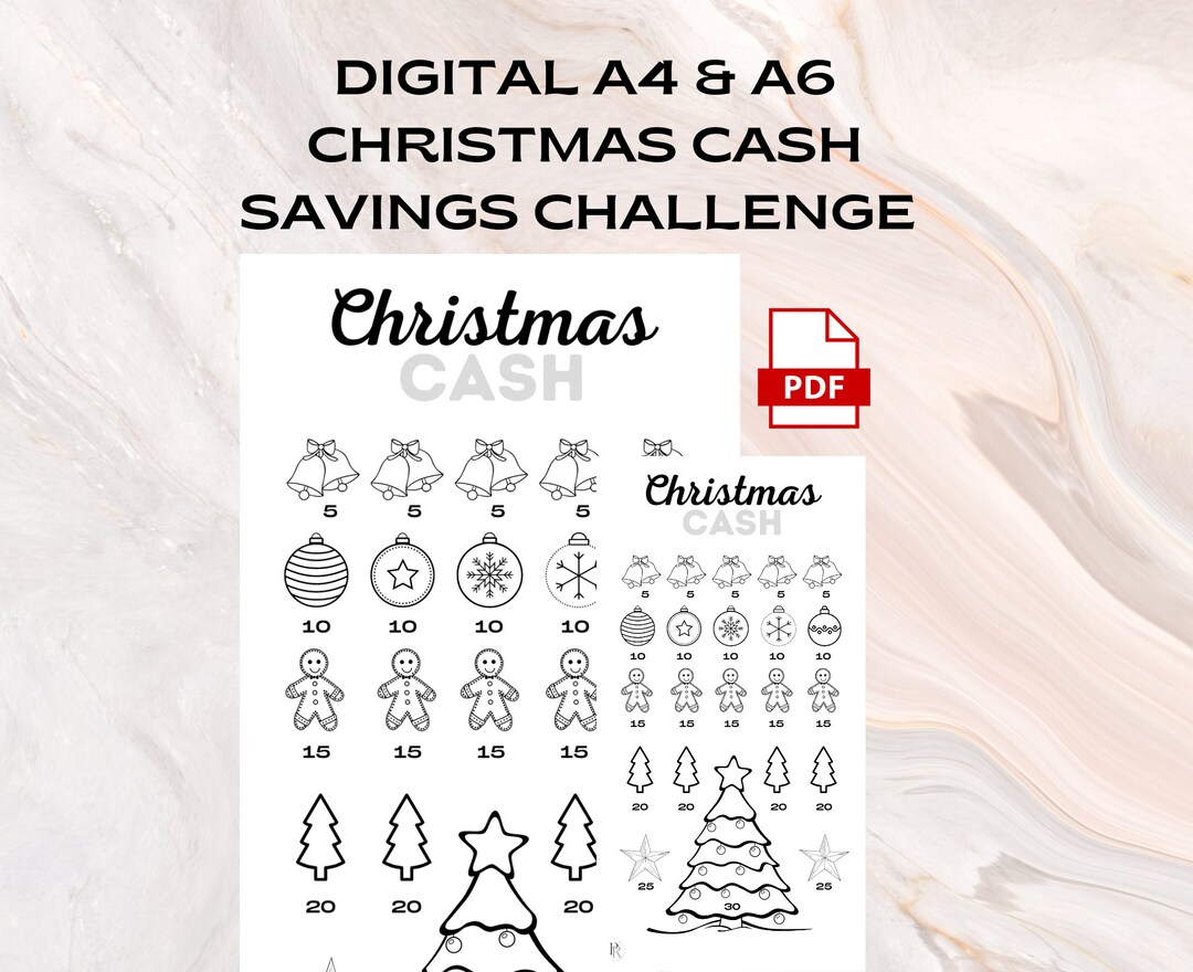 Christmas Cash Savings Challenge A6 A4 Printable PDF Download - Etsy