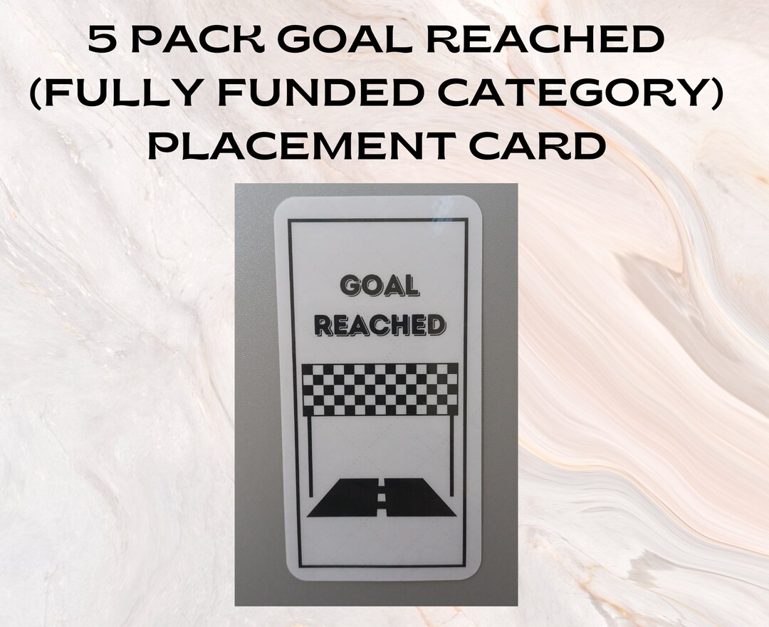 5 Pack Goal Reached *fully Funded* Slips (cards) | Saving Money | Money ...