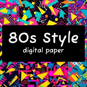 80s Style Digital Paper 20 Graphic Pattern Designs - Etsy