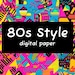80s Style Digital Paper - 20 Graphic Pattern Designs - Commercial Use ...