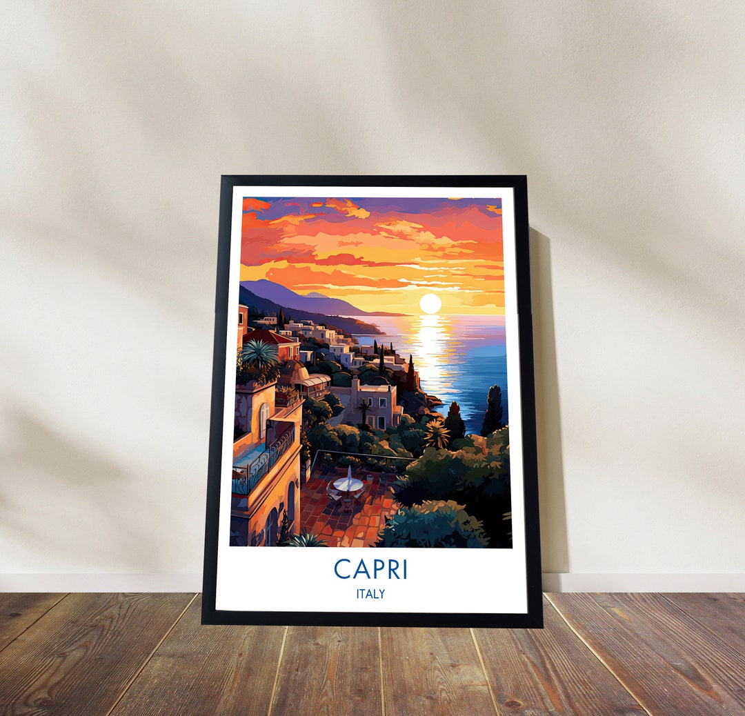 Capri Poster Capri Travel Capri Print Capri Art Italy - Etsy