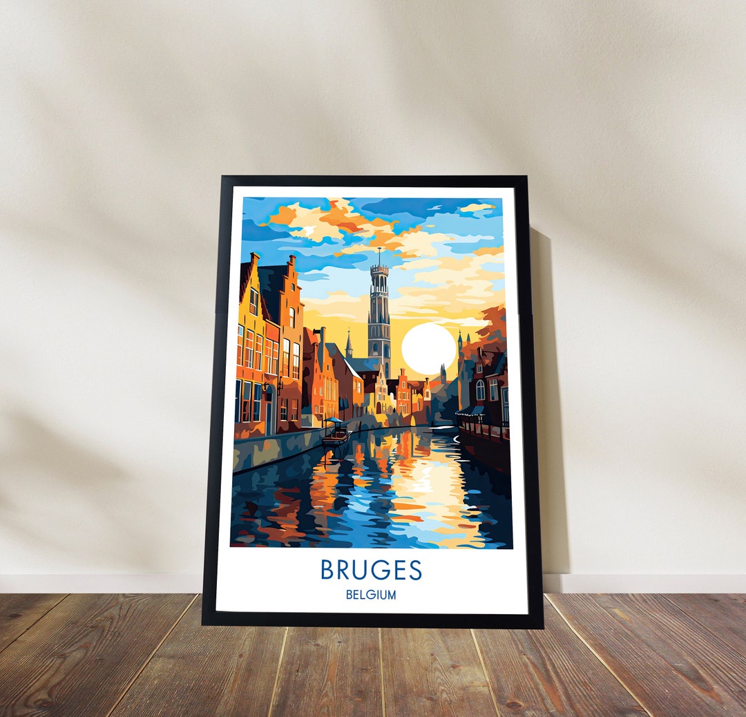Bruges Poster Belgium Poster Bruges Print Bruges Art - Etsy
