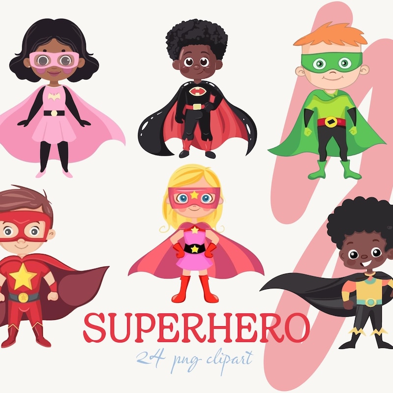 Superheroes Clip Art - Etsy
