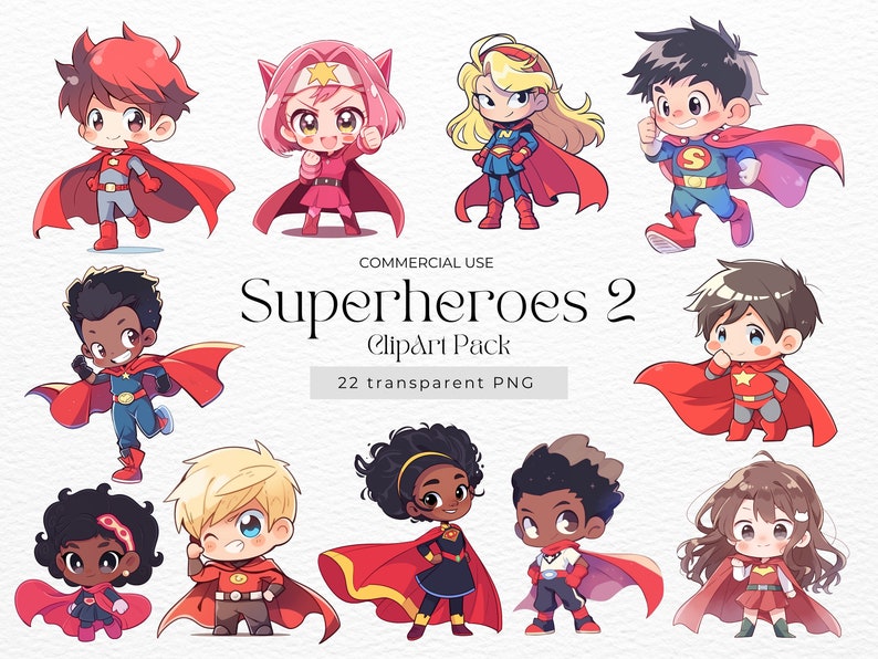 Superhero Clipart - Kids Superheroes Clipart, Superhero Boys and Girls ...
