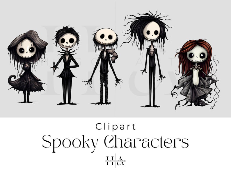 Halloween Clipart Bundle 20 Pngs, Character Designs, Digital Download ...
