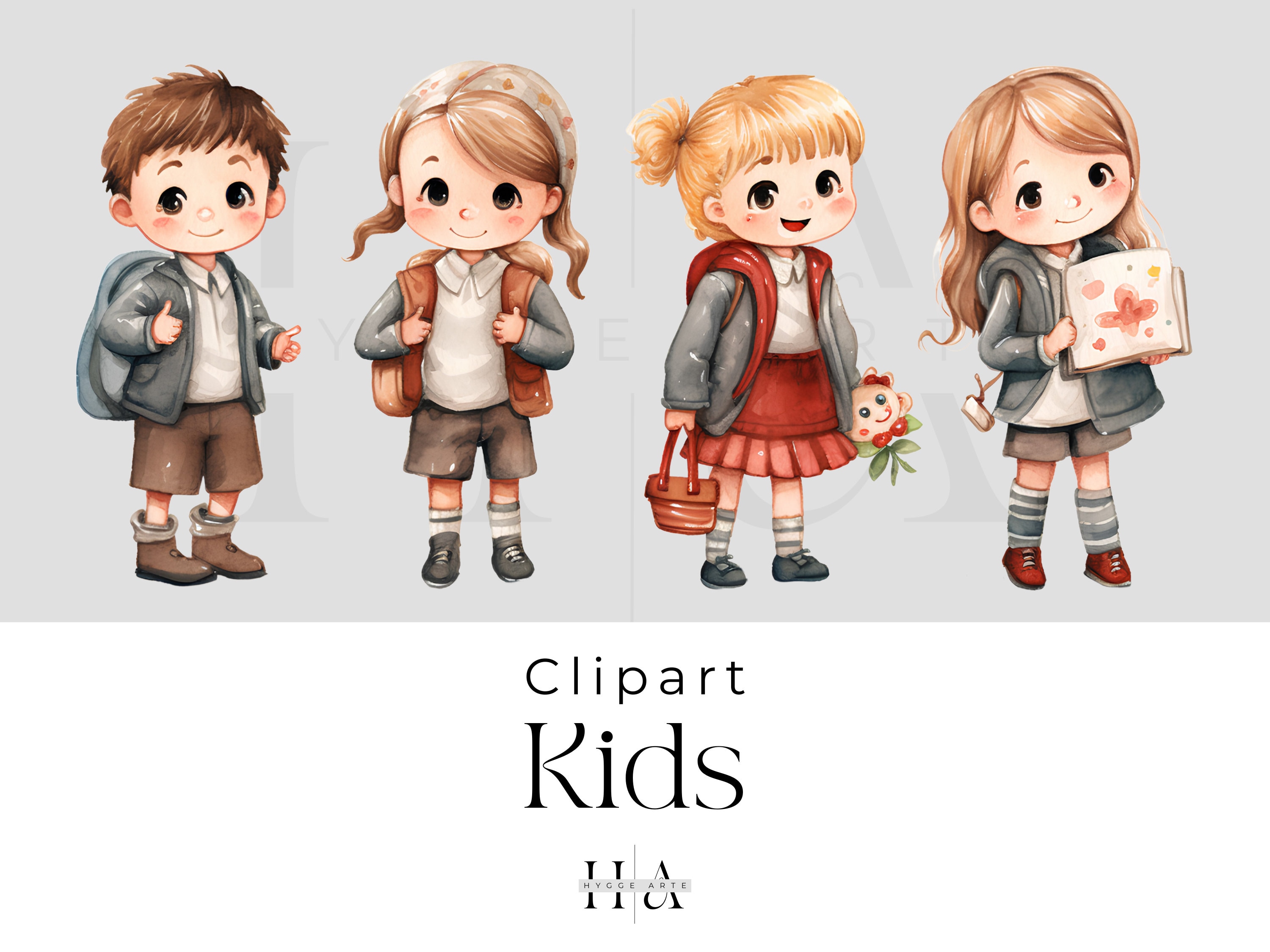 Student Clipart for Back to School,children Graphics for DIY School ...