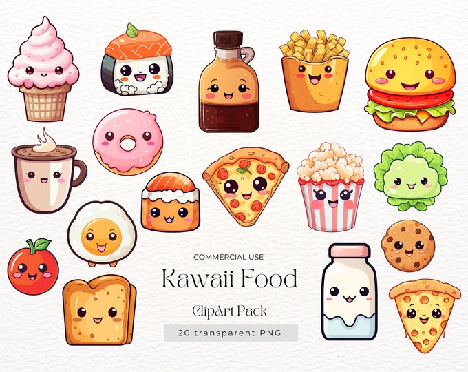 Kawaii Street Food PNG Bundle - Etsy Canada