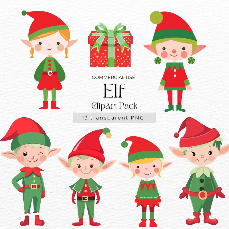 Elf Clipart - Etsy