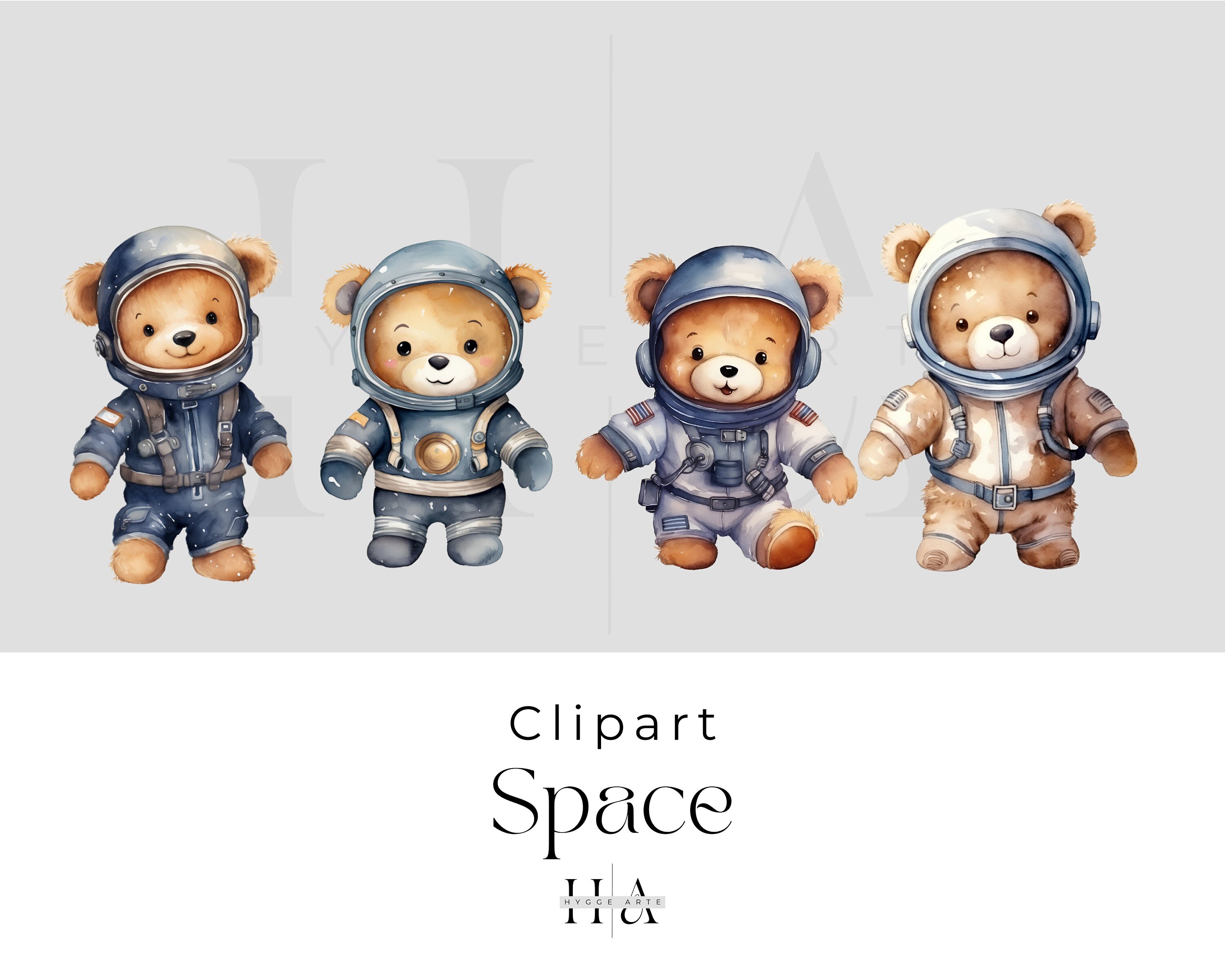 Outer Space Clipart for Kids Projects, Space Design Elements for ...