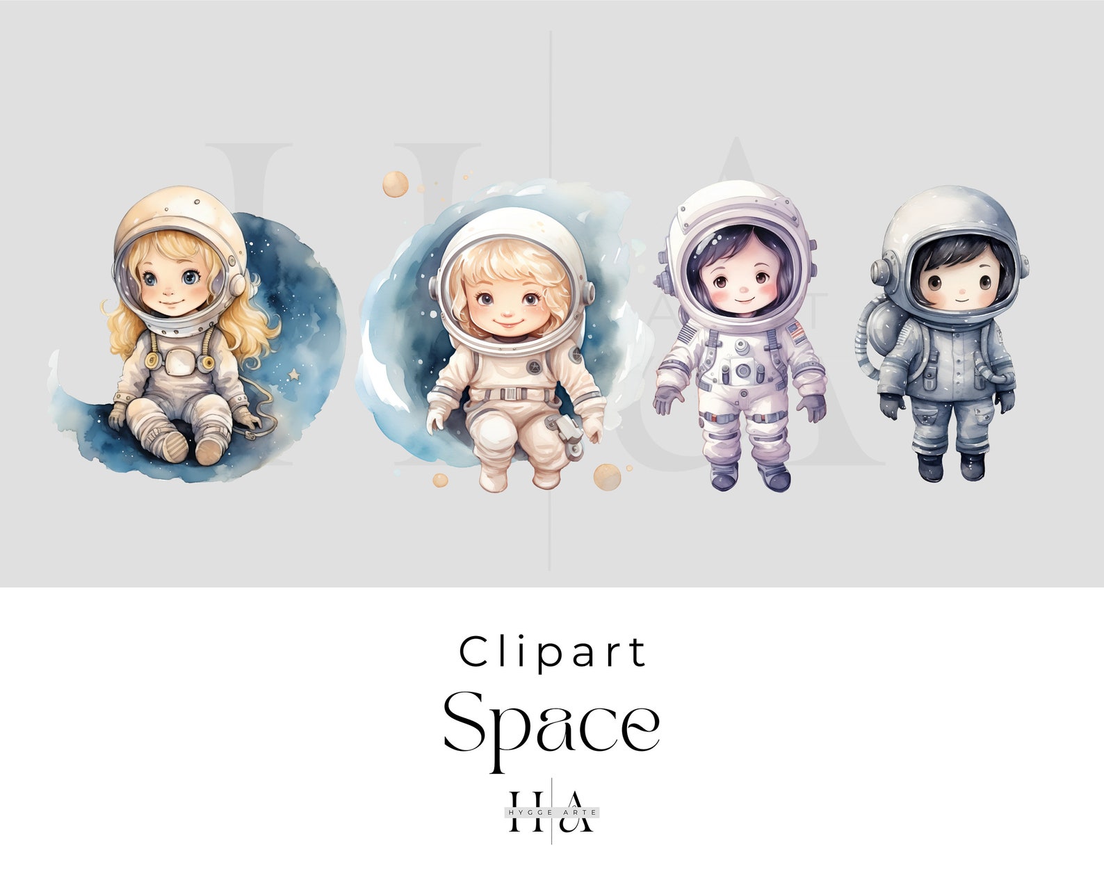 Outer Space Clipart for Kids Projects, Space Design Elements for ...