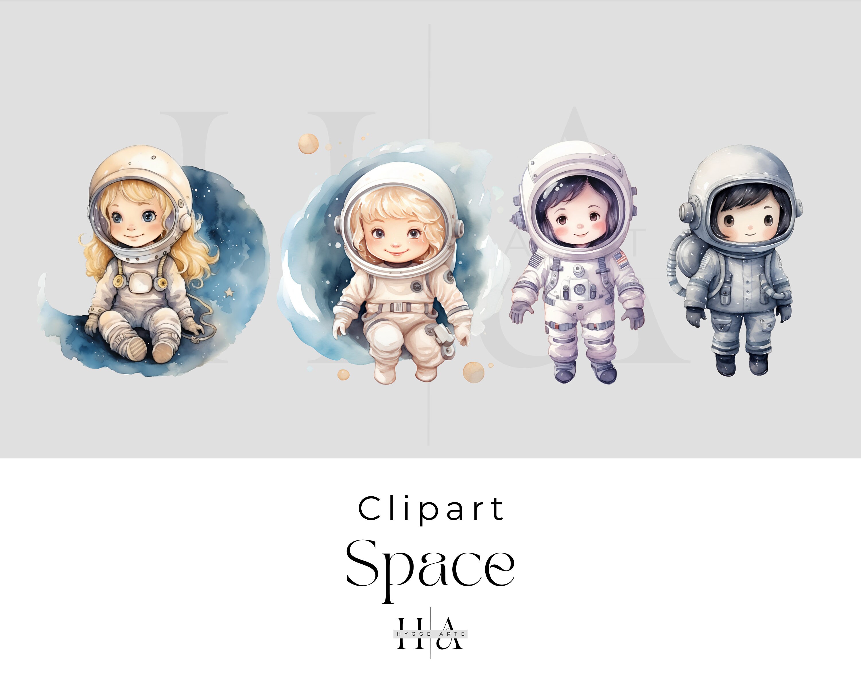 Outer Space Clipart for Kids Projects, Space Design Elements for ...