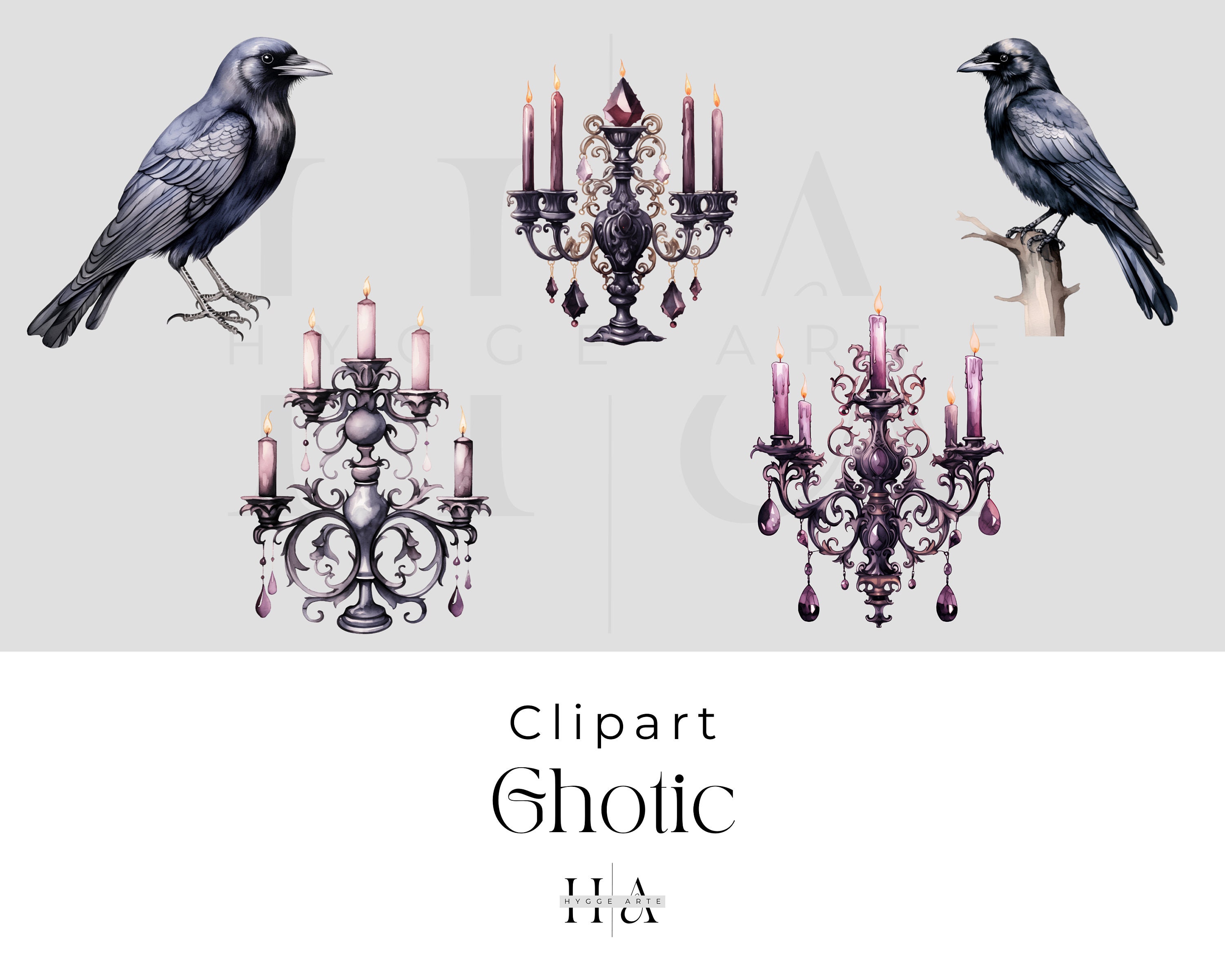 Gothic Clipart Bundle 30 Pngs High-quality, Perfect for Halloween ...