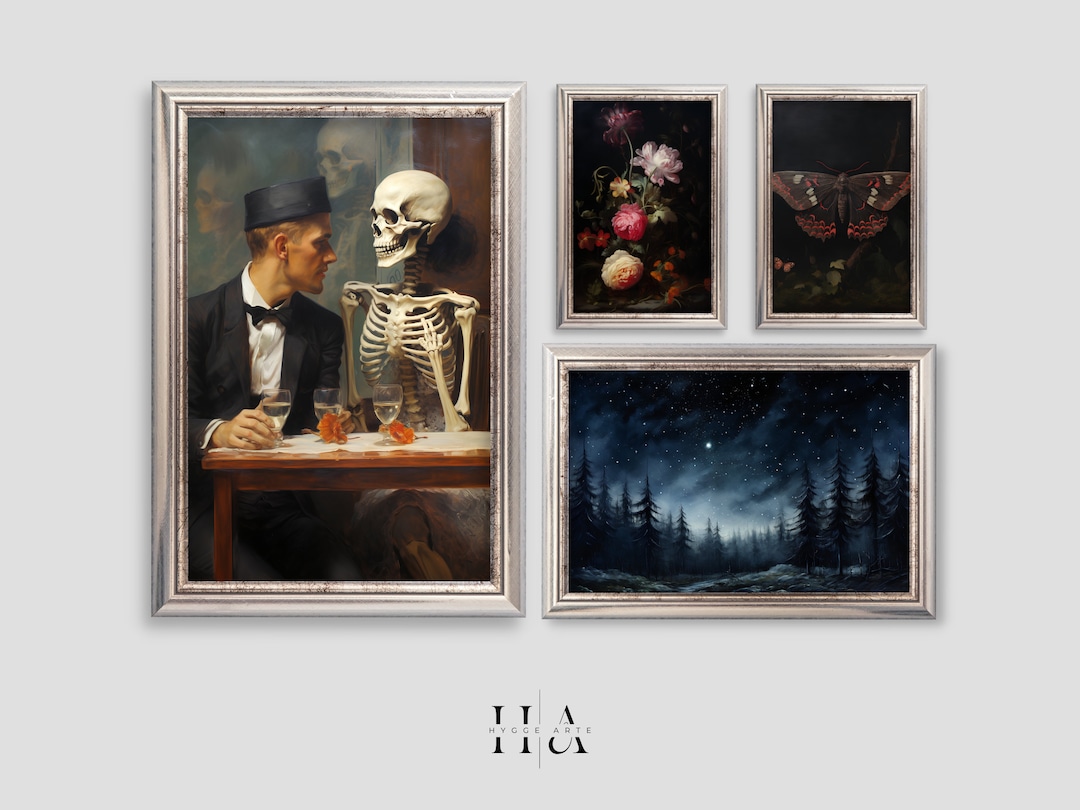Gallery Set Dark Academia - Poster Home Decor, Oil Painting, Gloomy ...