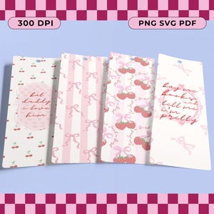 Pink Coquette Bookmark Printable - Pink Bow Bookmarks, Girly Bright ...