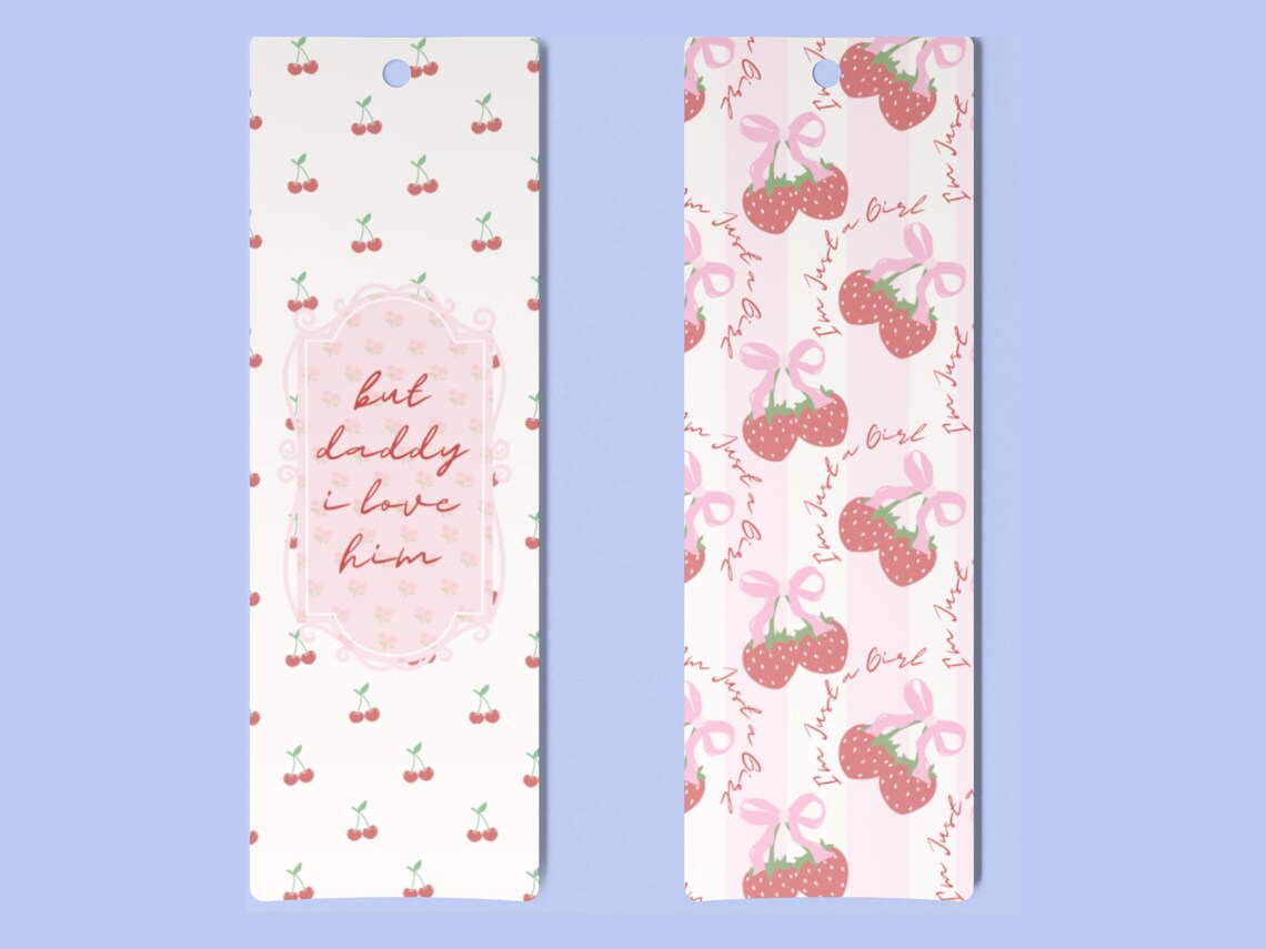 Pink Coquette Bookmark Printable - Pink Bow Bookmarks, Girly Bright ...