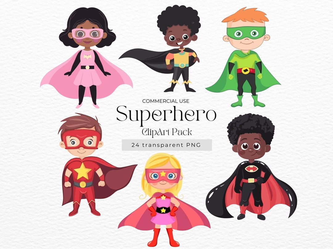 Kids Superhero Clipart - Superheroes Clipart, Superhero Boys and Girls ...