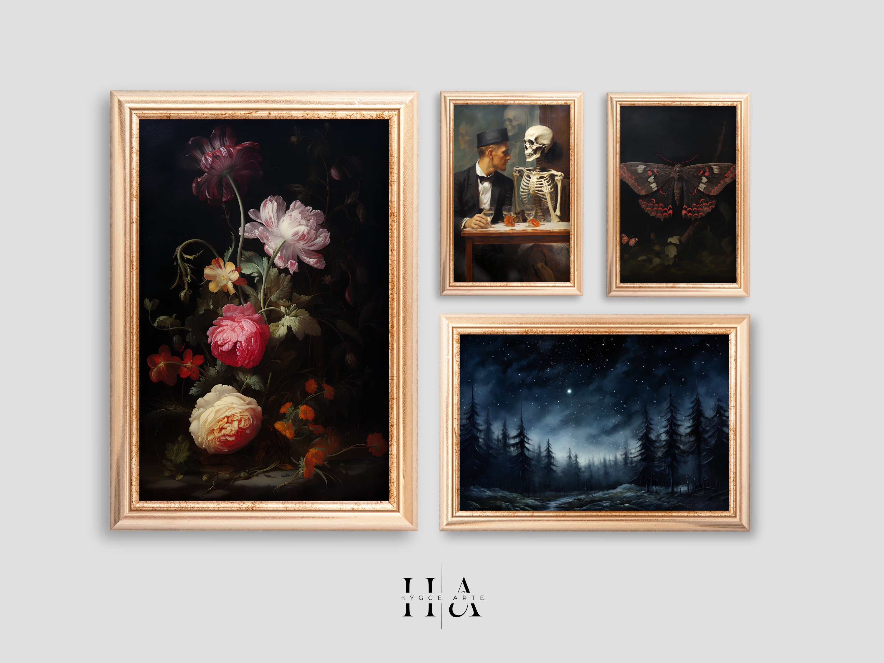 Gallery Set Dark Academia Poster Home Decor Oil Painting - Etsy