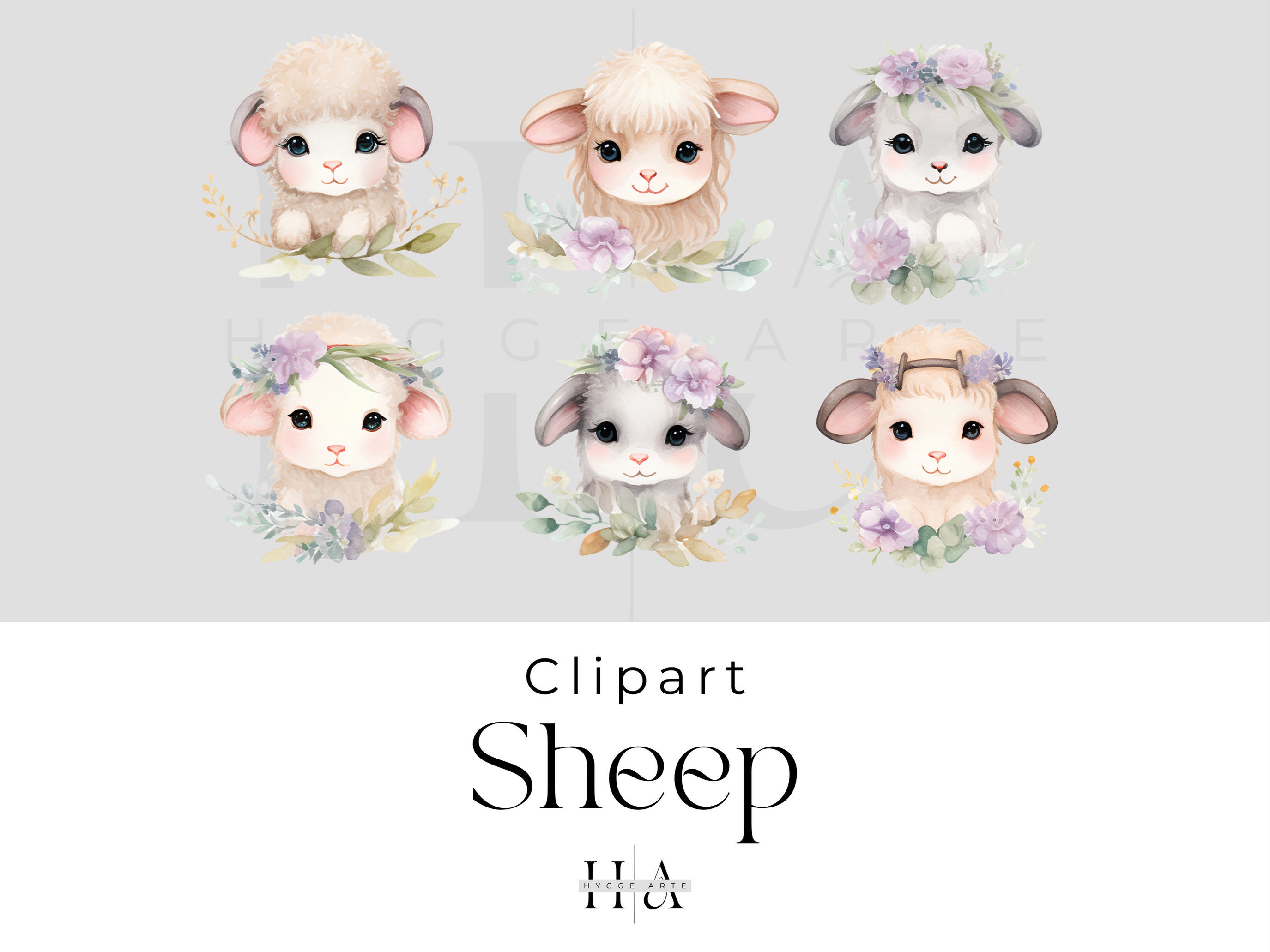 Sheep Watercolor Clipart for Nursery Decor, Printable Animal Farm ...