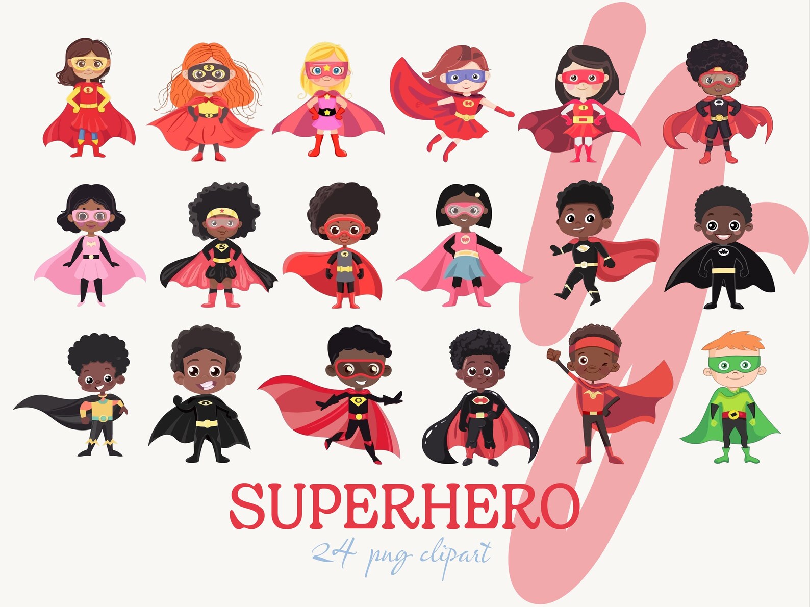 Kids Superhero Clipart - Superheroes Clipart, Superhero Boys and Girls ...