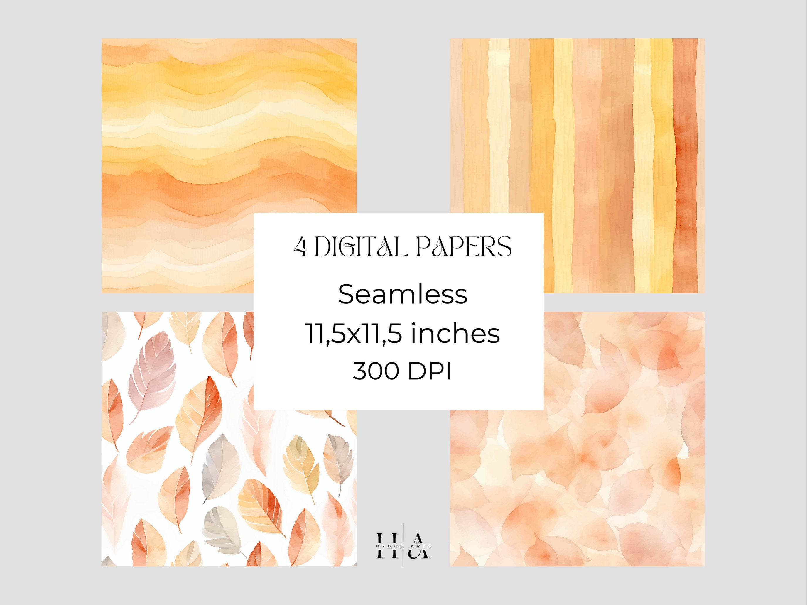 Watercolor Fall Decor Clipart 28 Pngs Transparent Background and 4 ...