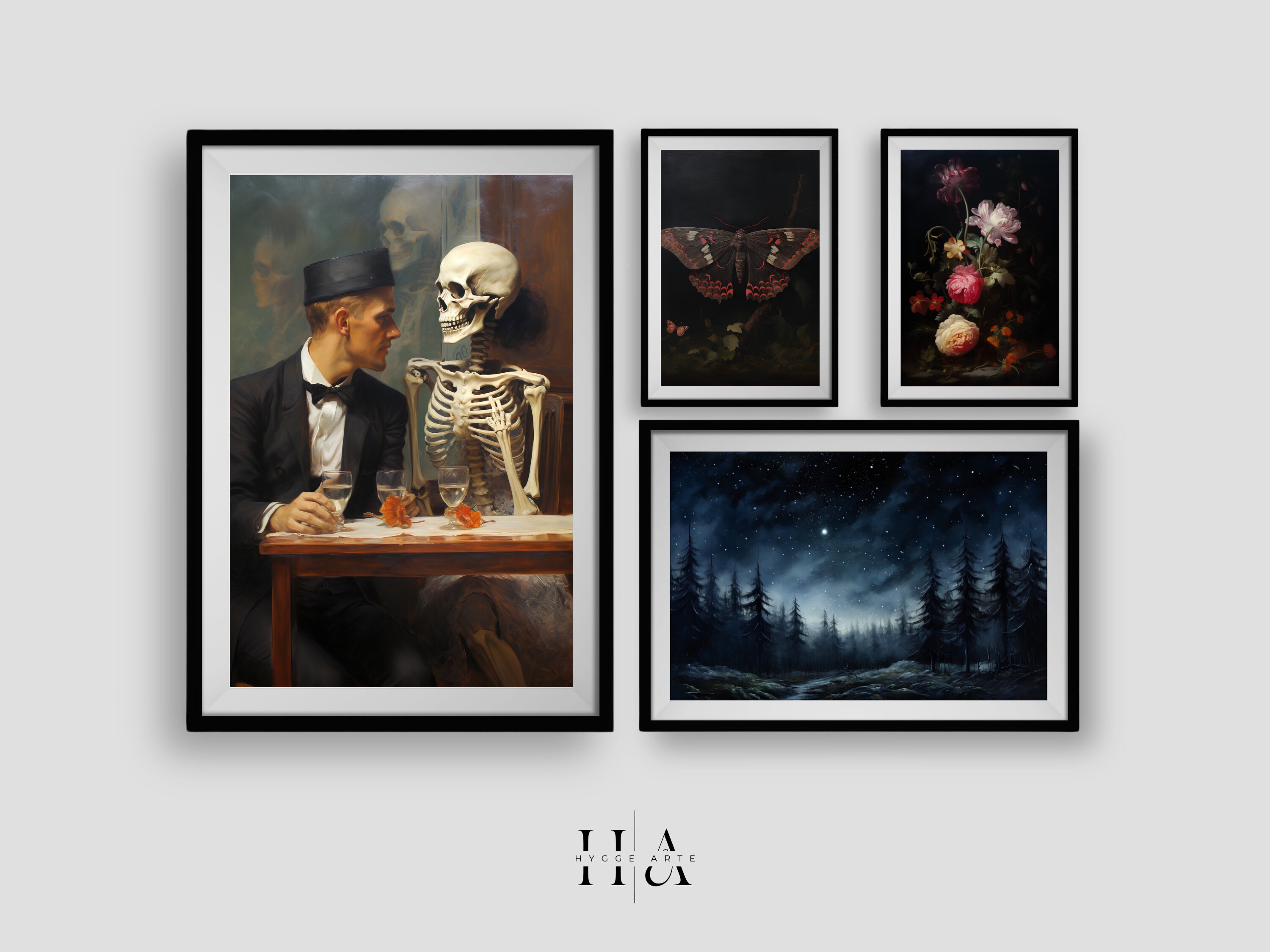 Gallery Set Dark Academia Poster Home Decor Oil Painting - Etsy