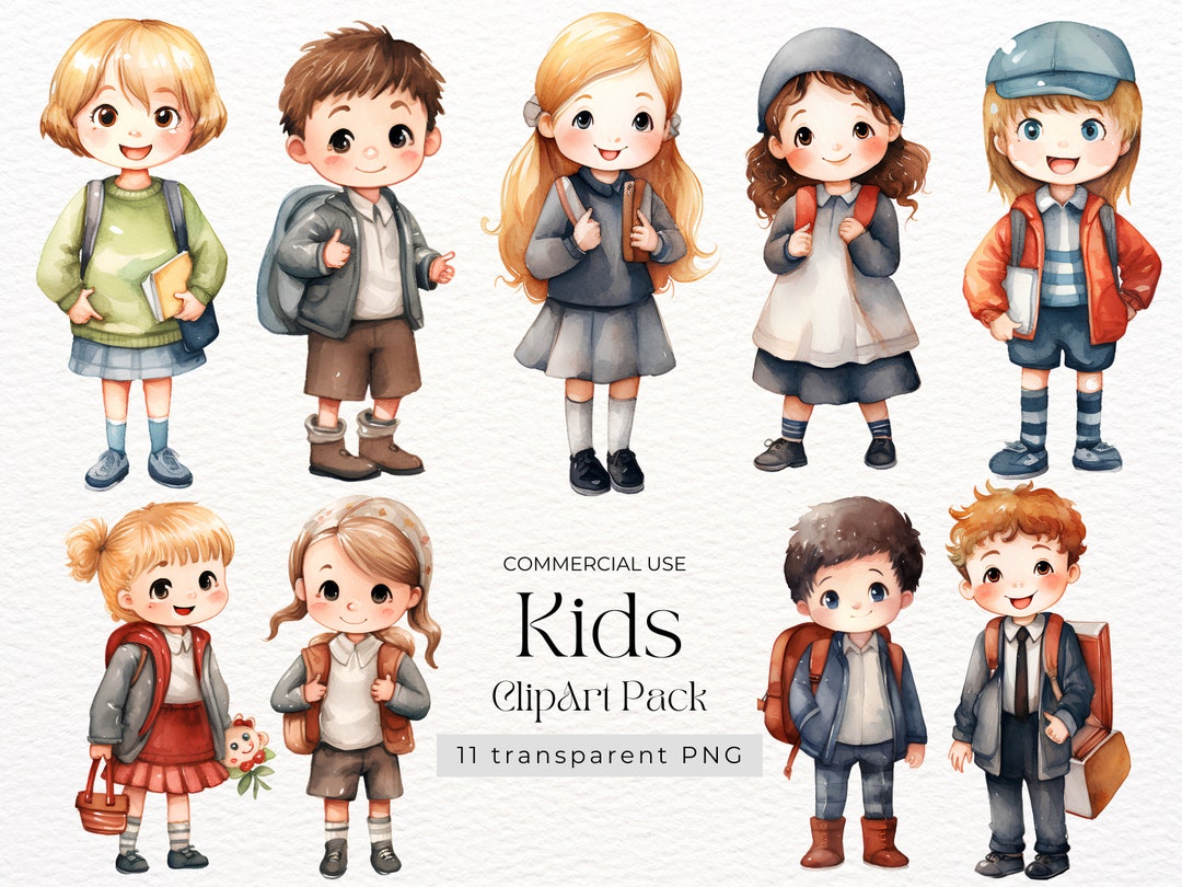 Student Clipart for Back to School,children Graphics for DIY School ...