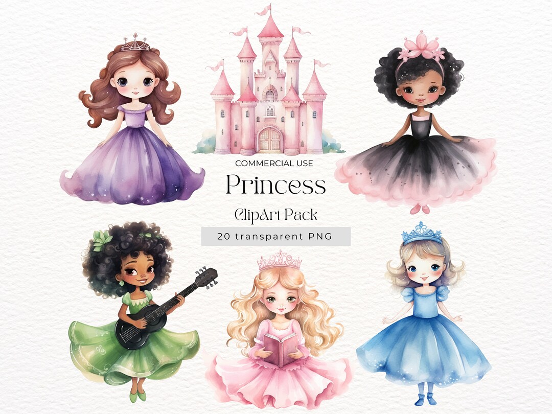Watercolor Princess PNG Clipart, Baby Girl Birthday Party Idea ...