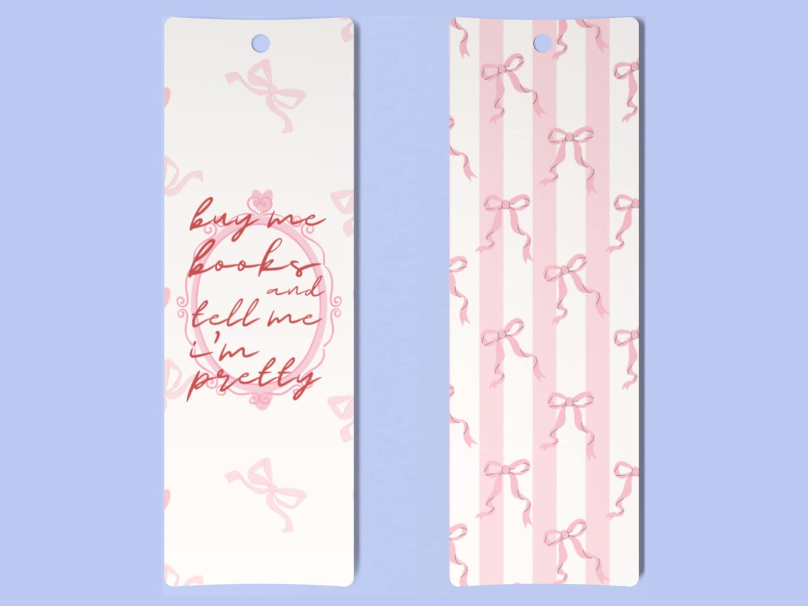 Pink Coquette Bookmark Printable - Pink Bow Bookmarks, Girly Bright ...
