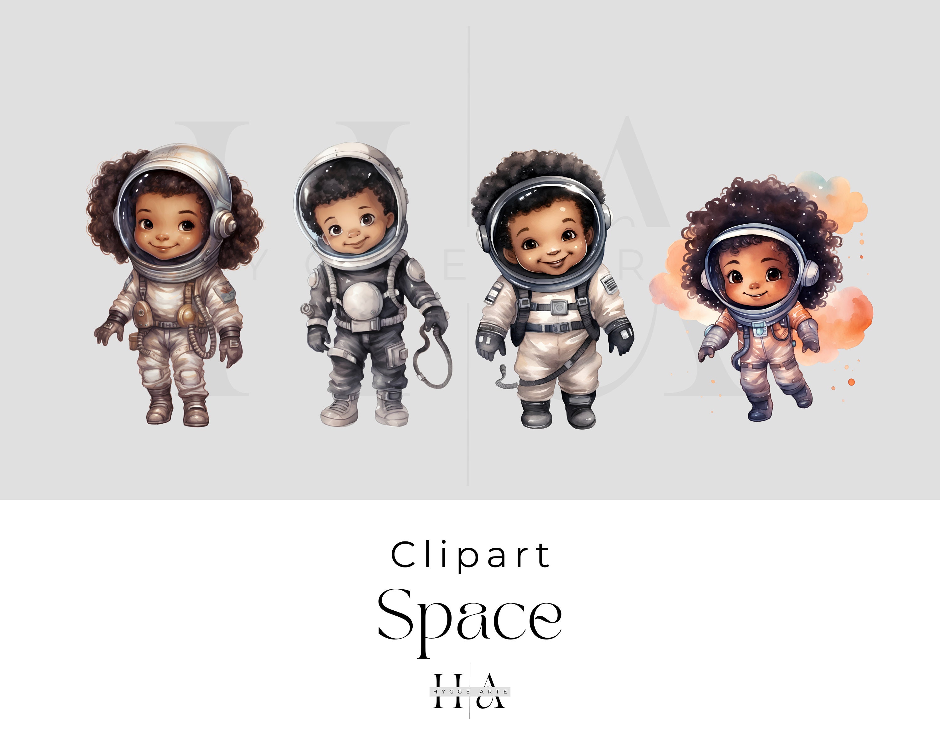Outer Space Clipart for Kids Projects, Space Design Elements for ...