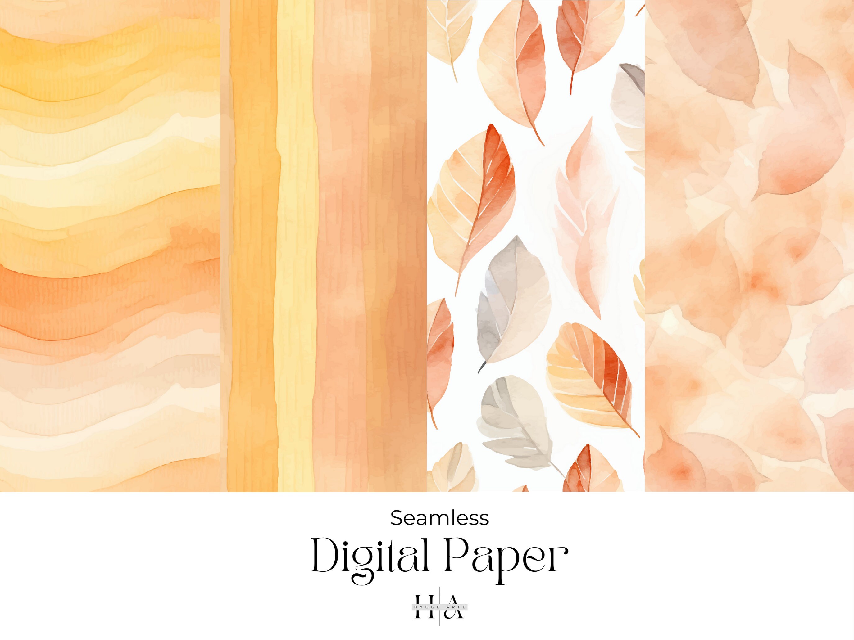 Watercolor Fall Decor Clipart 28 Pngs Transparent Background and 4 ...