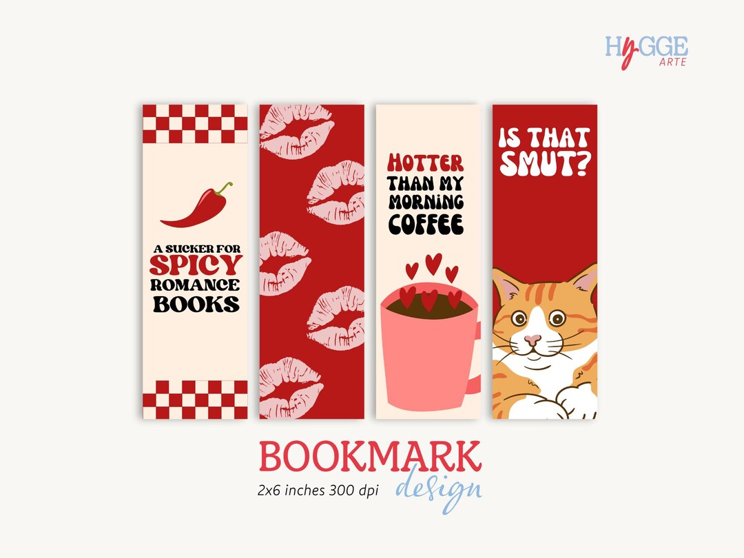 Spicy Smut Romance Bookmarks – Retro Groovy PNG & SVG, Digital Download ...
