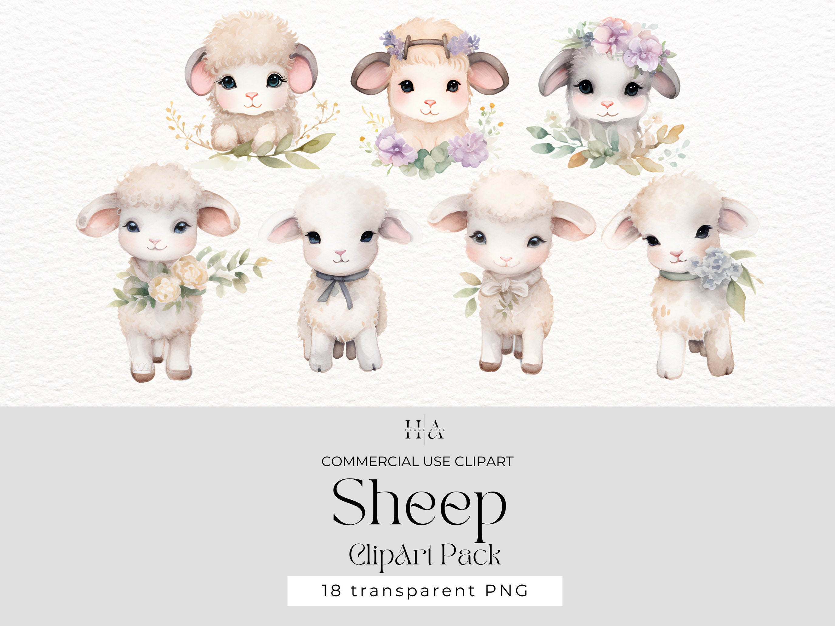 Sheep Watercolor Clipart for Nursery Decor, Printable Animal Farm ...