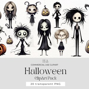 Halloween Clipart Bundle 20 Pngs, Character Designs, Digital Download ...
