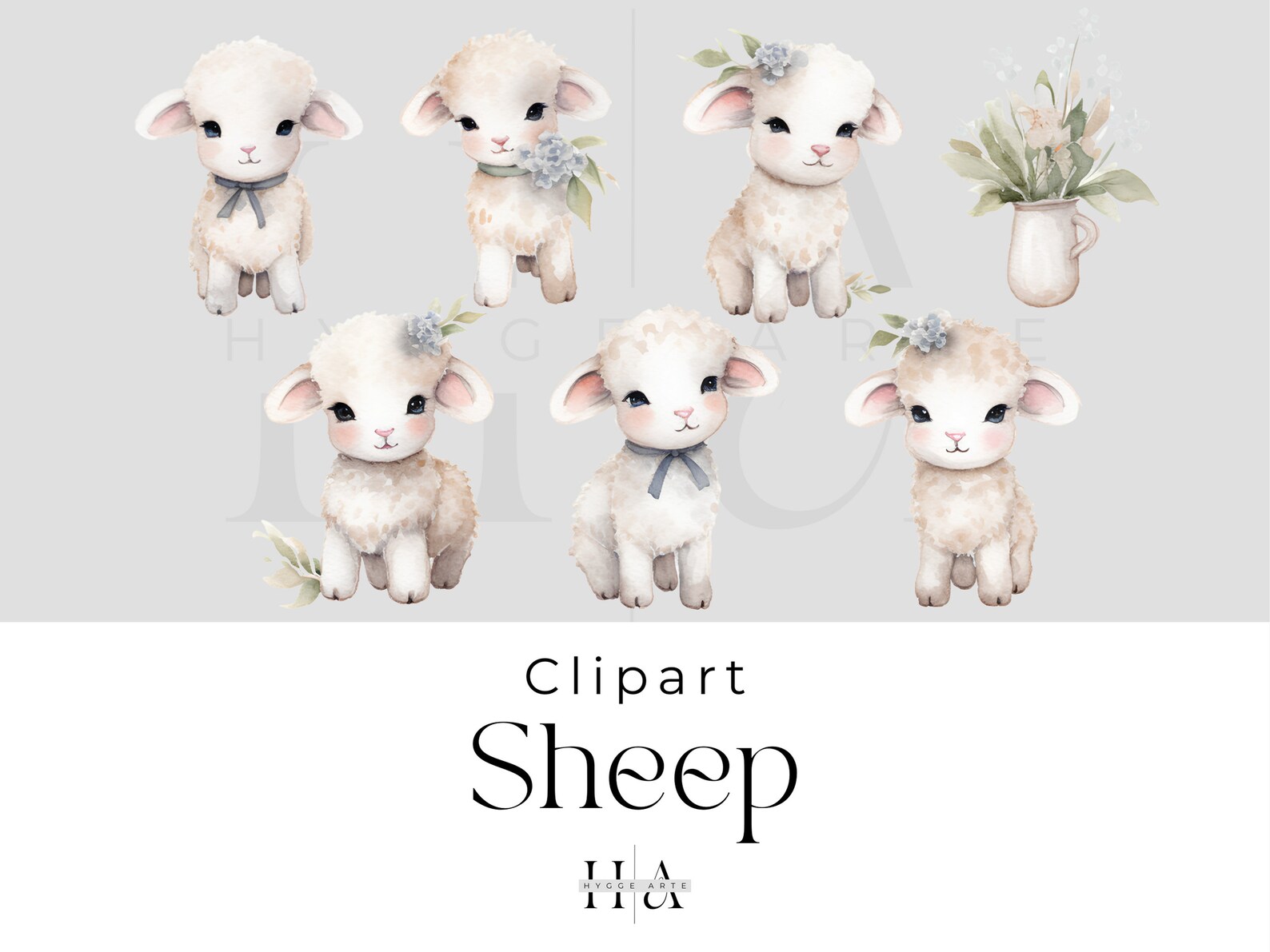 Sheep Watercolor Clipart for Nursery Decor, Printable Animal Farm ...