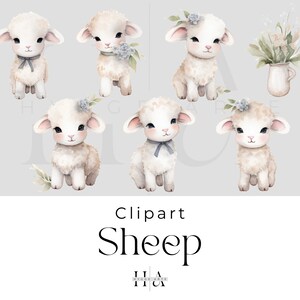 Sheep Watercolor Clipart for Nursery Decor, Printable Animal Farm ...