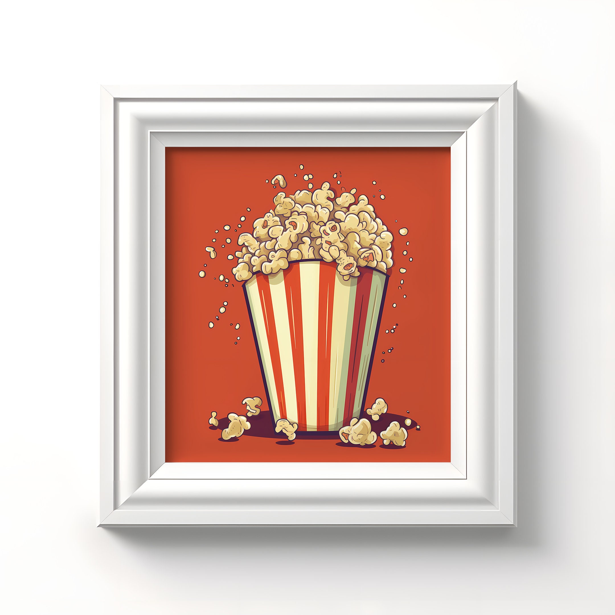 Popcorn Wall Art, Printable Art, Vintage Art Print, Downloadable ...