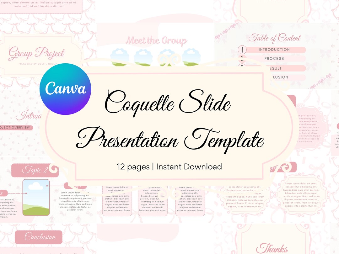 Slide Presentation Coquette Slides Template Canva Webinar Presentation ...