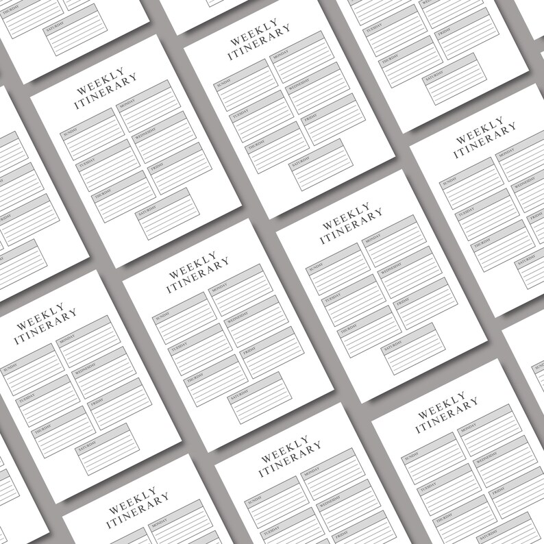 Weekly Planner | Itinerary Travel Planner | Travel Itinerary Trip ...