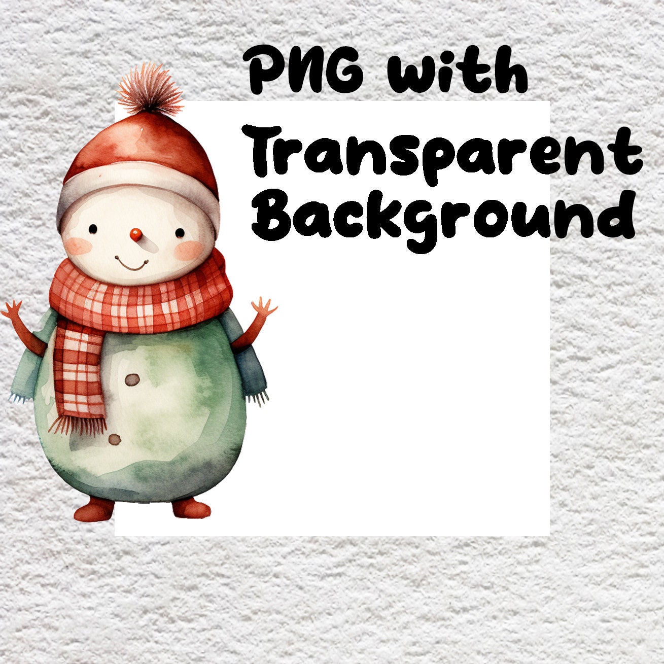 Christmas Snowman Watercolor Clipart | Digital Download | Snowman ...