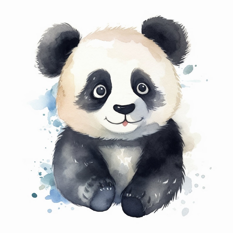 Cute Panda Watercolor Clipart Panda PNG Paper Crafts - Etsy