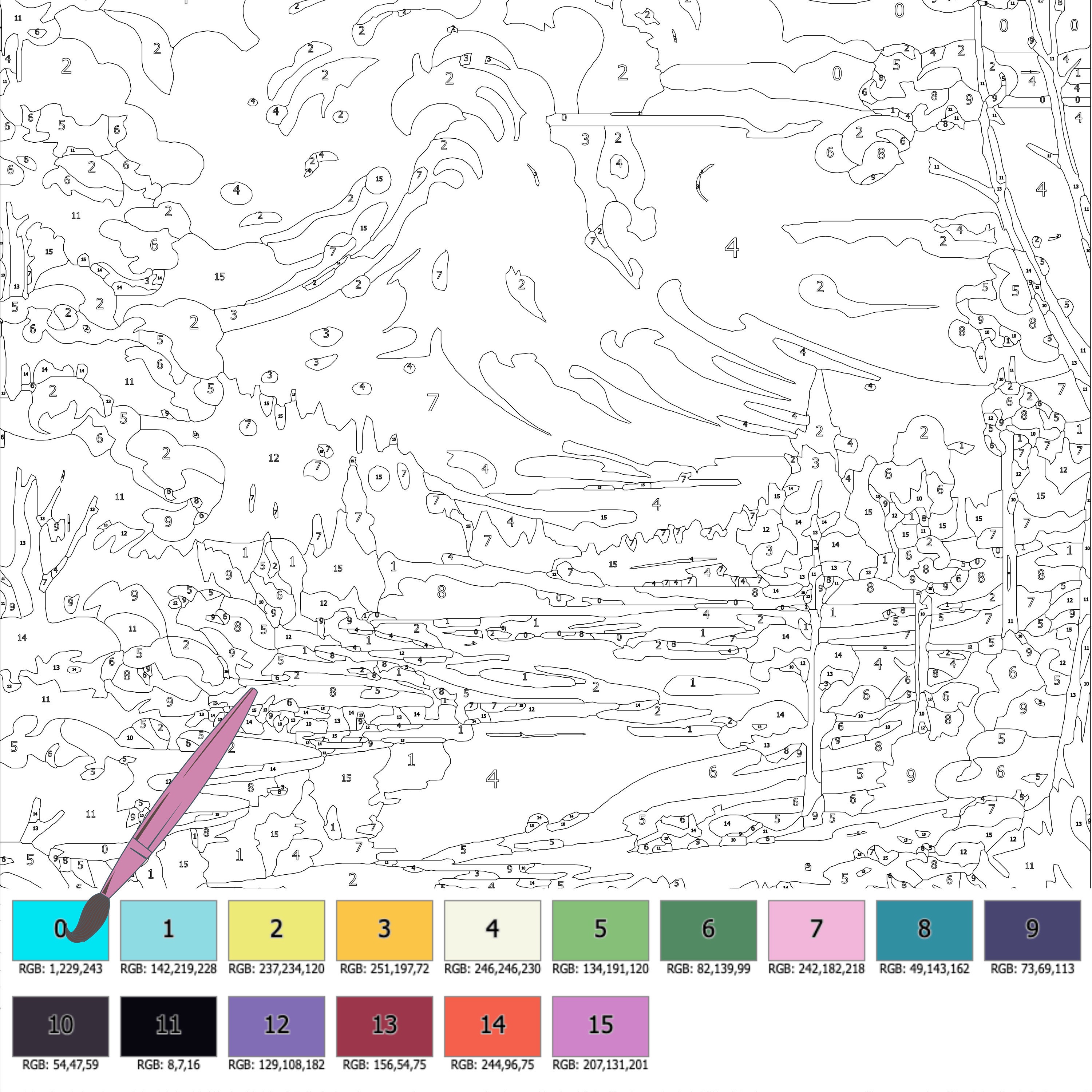 Color by Number for Adult, Paint by Number Printable,beautiful ...
