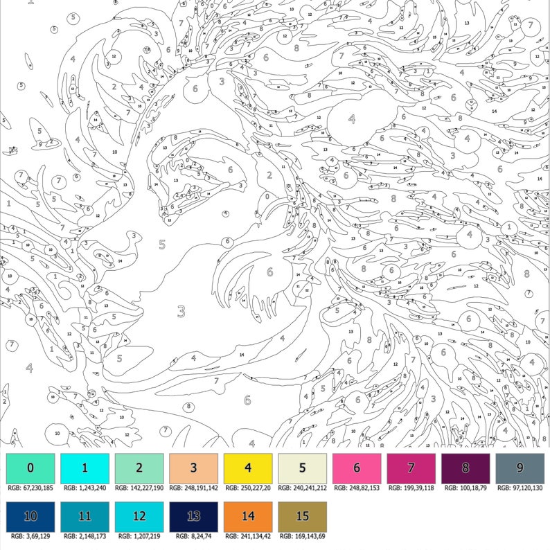Color by Number for Adult, Paint by Number Printable,mandala Woman ...