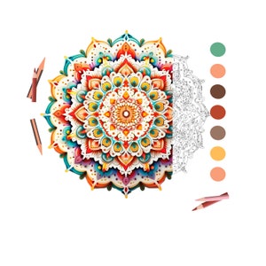 Color by Number for Adult, Mandala, Paint by Number Printable,by Jo ...