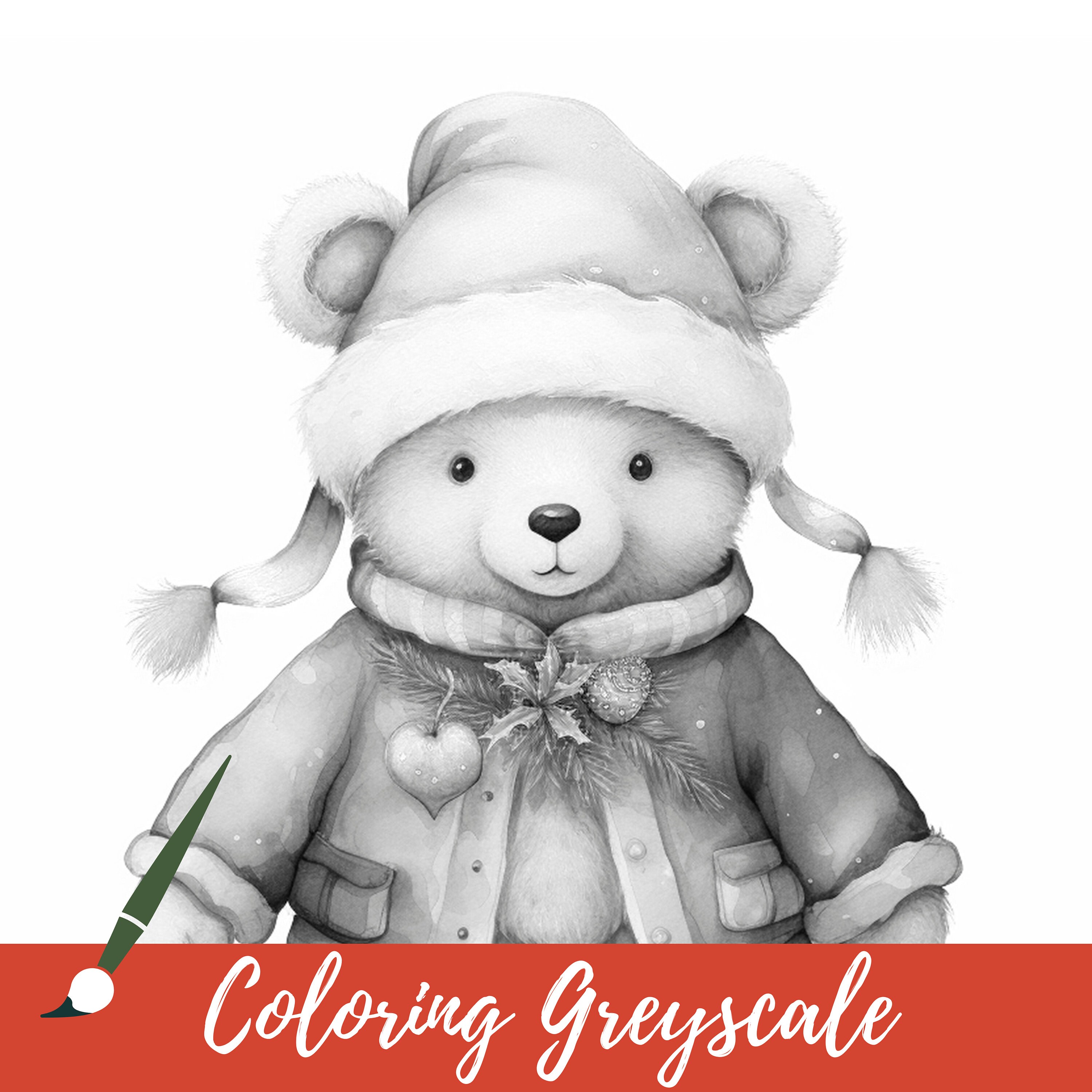 Color by Number for Adult,paint by Number Printable,christmas Teddy ...