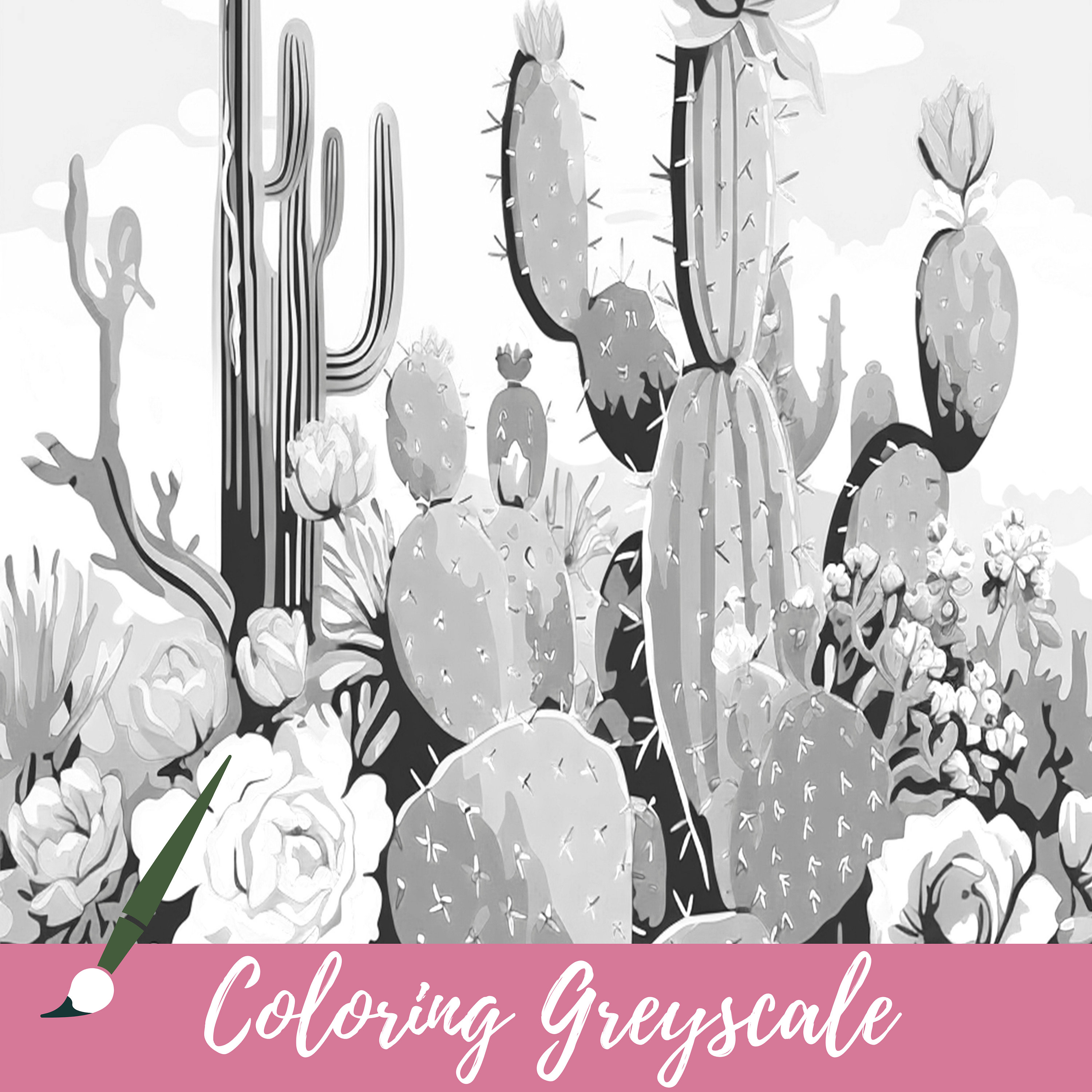 Color by Number for Adult, Paint by Number Printable,cactus Plants ...