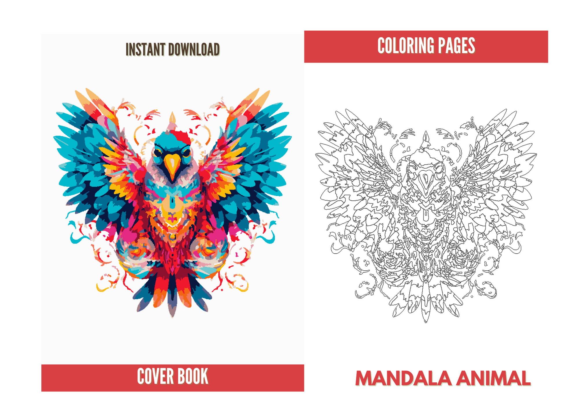 5 Coloring Pages for Adult digital Coloring Book Kids - Etsy